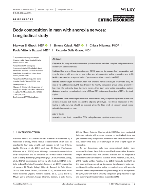 (PDF) Body composition in men with anorexia nervosa: Longitudinal study