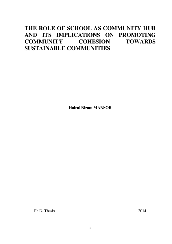 (PDF) The role of school as community hub and its implications on ...