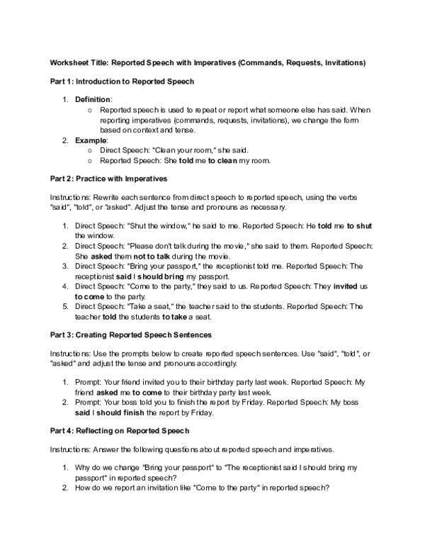 (PDF) Imperatives (Commands, Requests, Invitations)