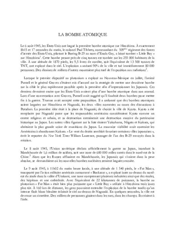 (PDF) LA BOMBE ATOMIQUE