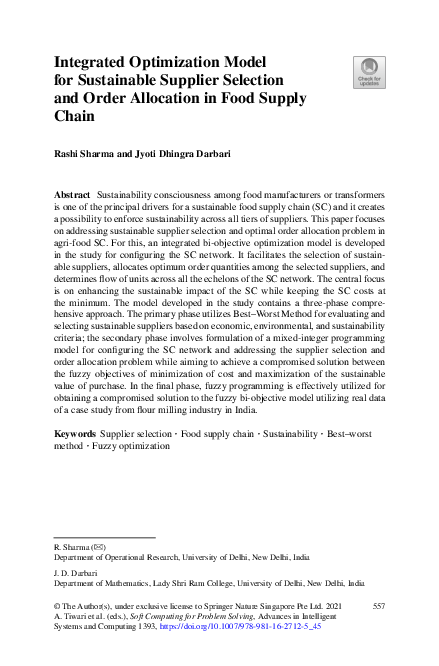 (PDF) Integrated Optimization Model for Sustainable Supplier Selection ...