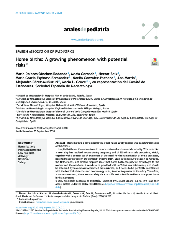 (PDF) Home births: A growing phenomenon with potential risks ...