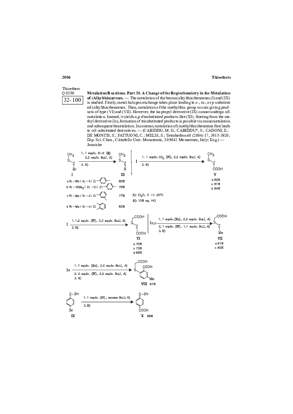 (PDF) Metalation Reactions. Part 35. A Change of the Regiochemistry in ...