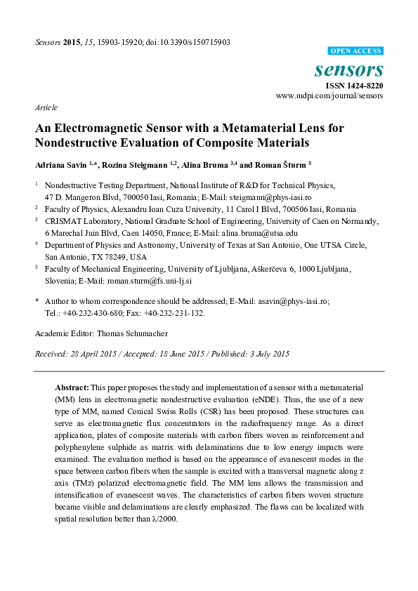 (PDF) An Electromagnetic Sensor with a Metamaterial Lens for ...