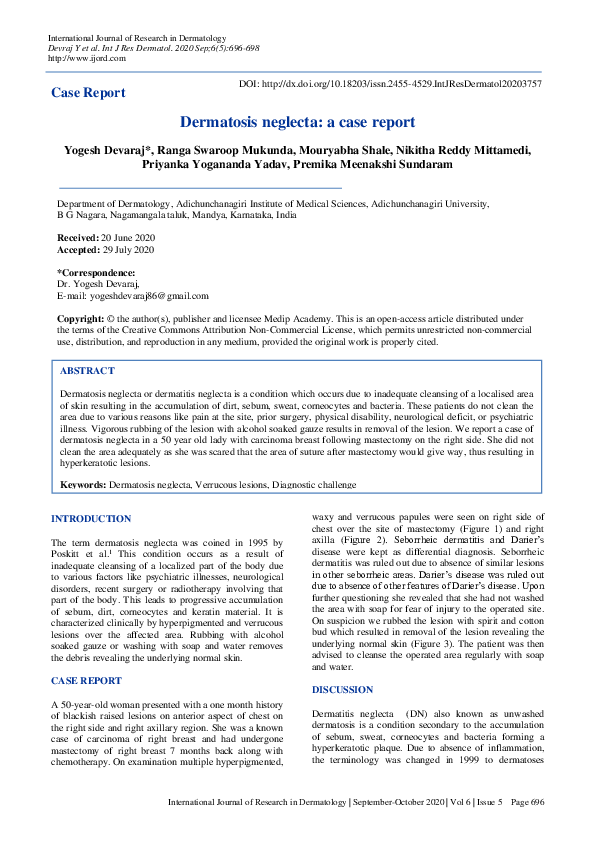 (PDF) Dermatosis neglecta: a case report