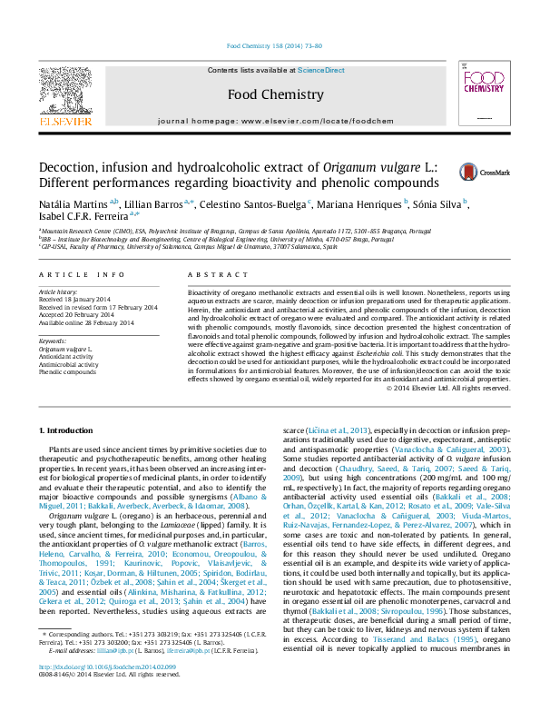(PDF) Decoction, infusion and hydroalcoholic extract of Origanum ...