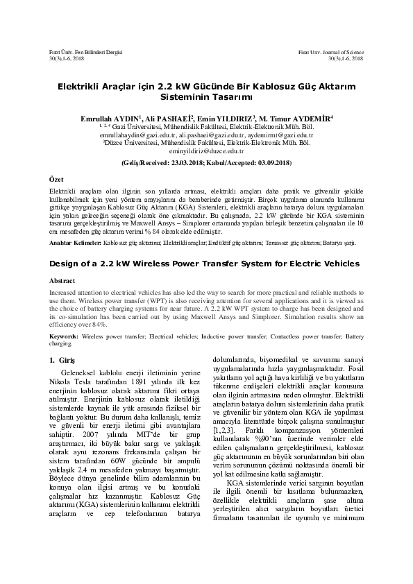 (PDF) Design of a 2.2 kW Wireless Power Transfer System for Electric ...