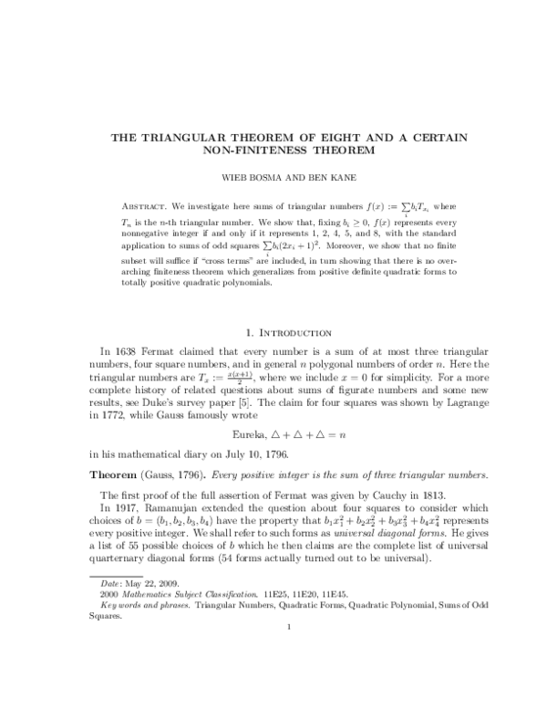 (PDF) The Triangular Theorem of Eight and a Certain Non-Finiteness Theorem