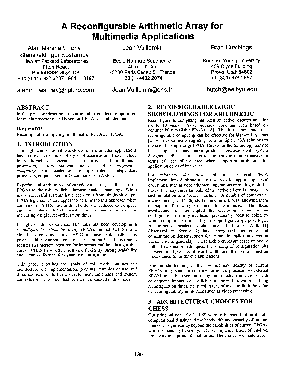 (PDF) A reconfigurable arithmetic array for multimedia applications