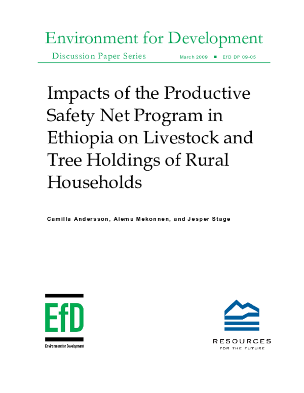 (PDF) Impacts of the Productive Safety Net Program in Ethiopia on ...
