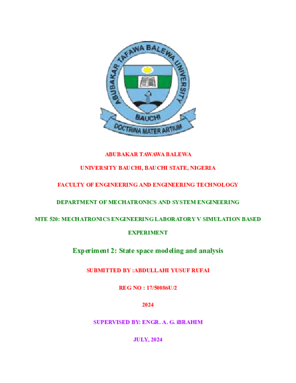 Pdf State Space Modeling And Analysis