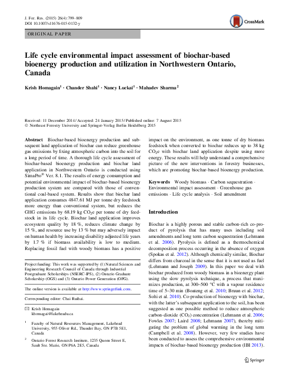 (PDF) Life-Cycle Environmental Impact Assessment of the Alternate ...
