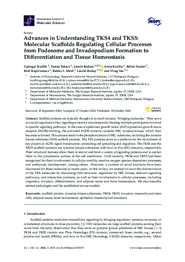 (PDF) Advances in Understanding TKS4 and TKS5: Molecular Scaffolds ...