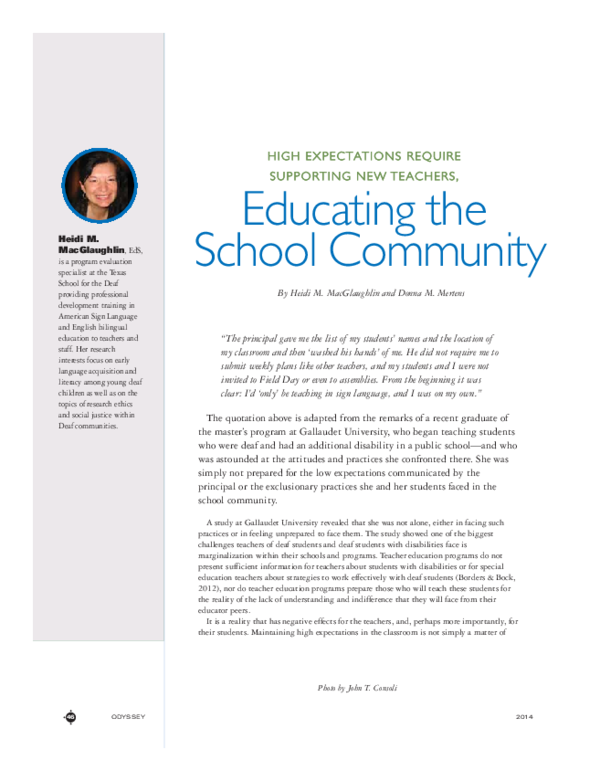 (PDF) High Expectations Require Supporting New Teachers, Educating the ...
