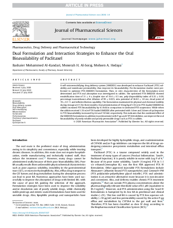 (PDF) Dual Formulation and Interaction Strategies to Enhance the Oral ...