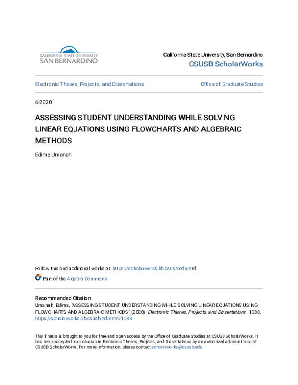 (PDF) Assessing Student Understanding While Solving Linear Equations ...