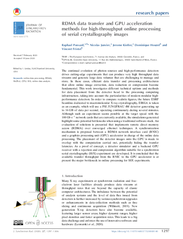 (PDF) RDMA data transfer and GPU acceleration methods for high-throughput online processing of ...