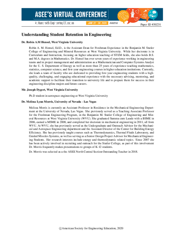 (PDF) Understanding Student Retention in Engineering