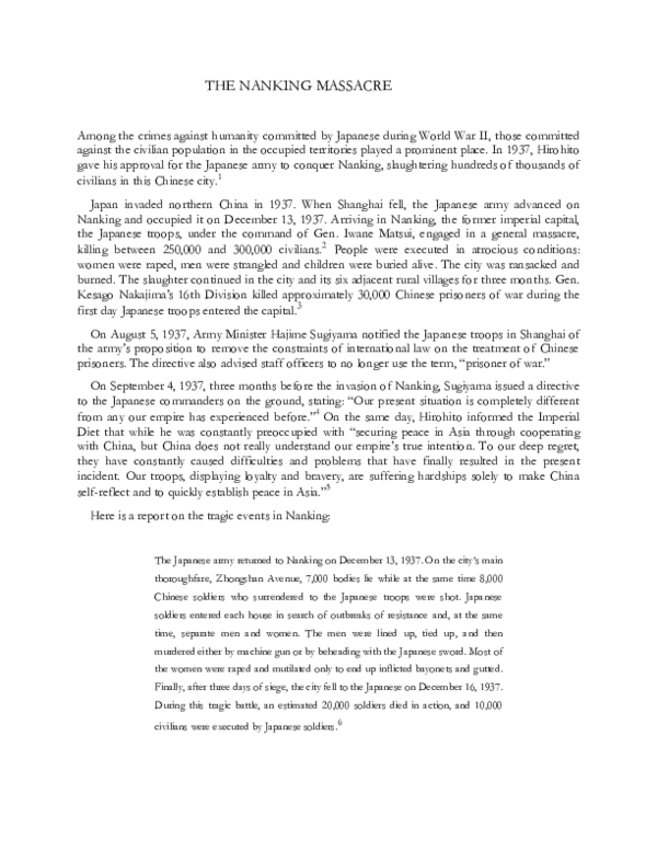 (PDF) THE NANKING MASSACRE