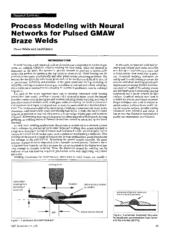 (PDF) Process modeling with neural networks for pulsed GMAW braze welds ...