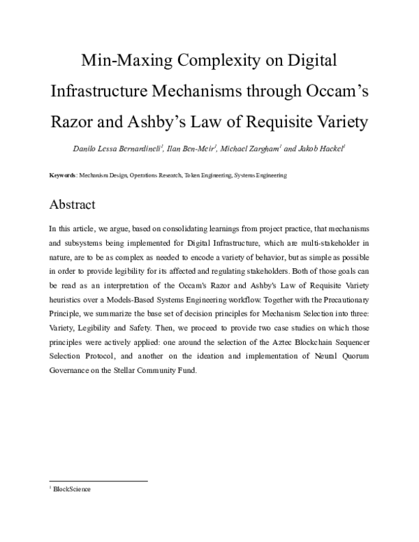 (PDF) Min-Maxing Complexity on Digital Infrastructure Mechanisms ...