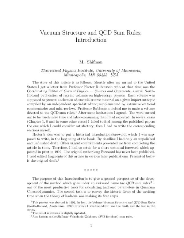(PDF) Vacuum Structure and QCD Sum Rules