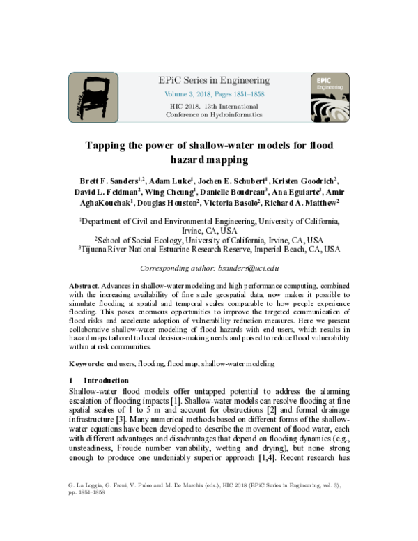 (PDF) Tapping the Power of Shallow-Water Models for Flood Hazard Mapping