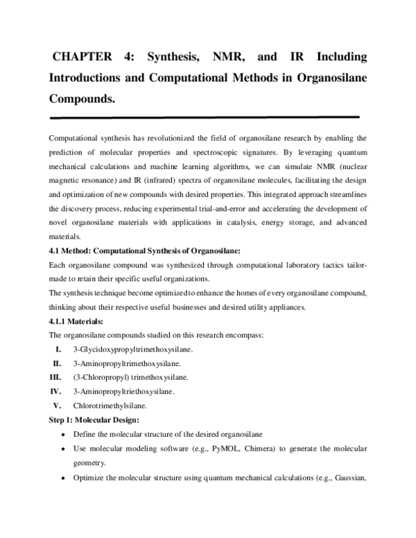 (PDF) CHAPTER 4: Synthesis, NMR, and IR Including Introductions and Computational Methods in ...