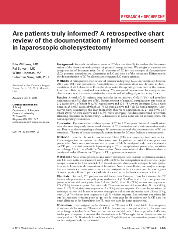 (PDF) Are patients truly informed? A retrospective chart review of the ...