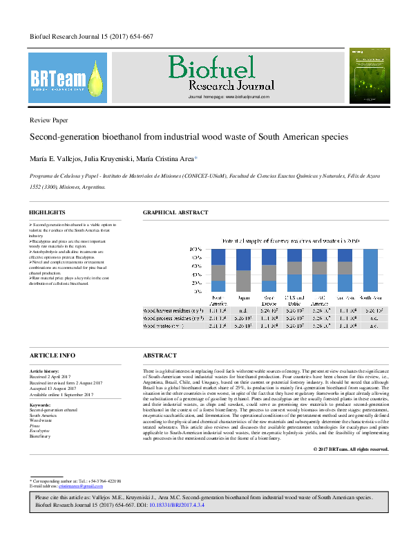 (PDF) Second-generation bioethanol from industrial wood waste of South ...