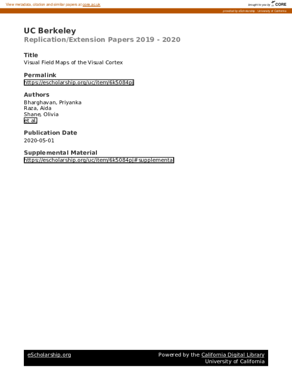 (PDF) Visual Field Maps of the Visual Cortex
