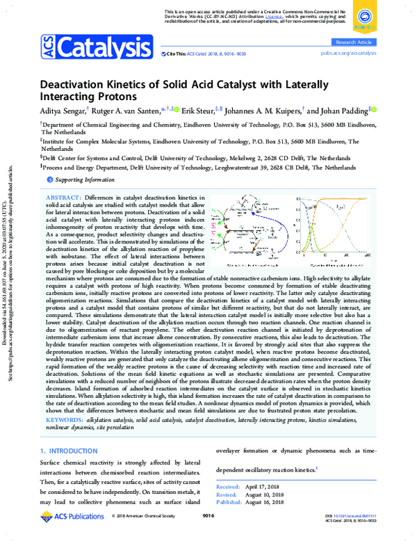 (PDF) Deactivation Kinetics of Solid Acid Catalyst with Laterally ...