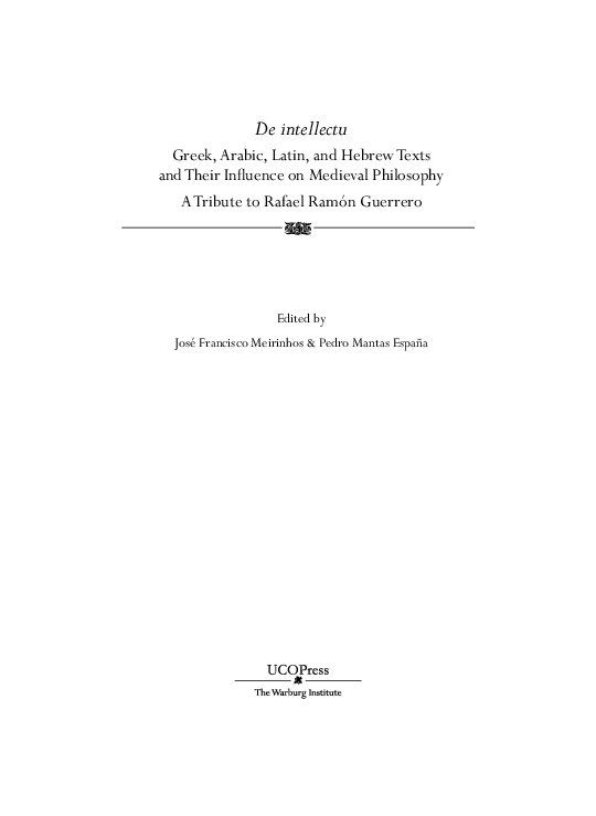 (PDF) Averroès et l'intellect qui est en nous