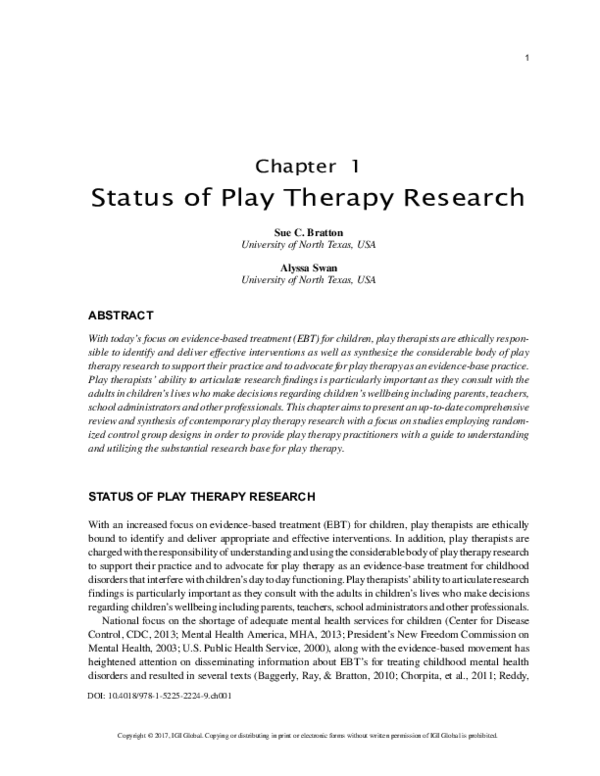 (PDF) Status of Play Therapy Research