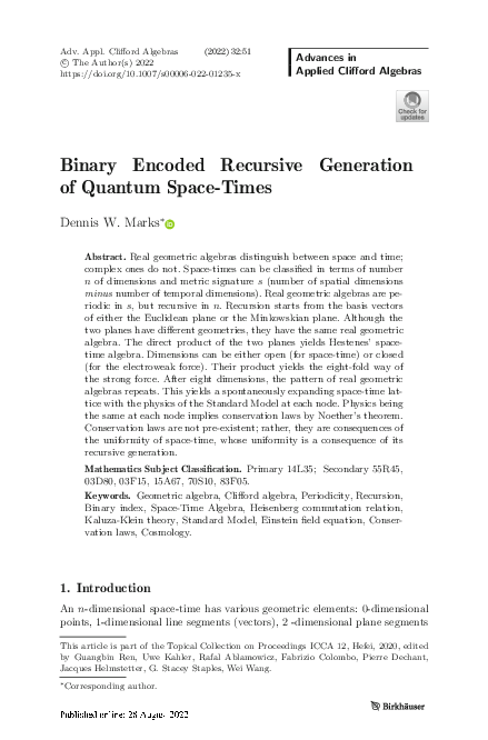 (PDF) Binary Encoded Recursive Generation of Quantum Space-Times
