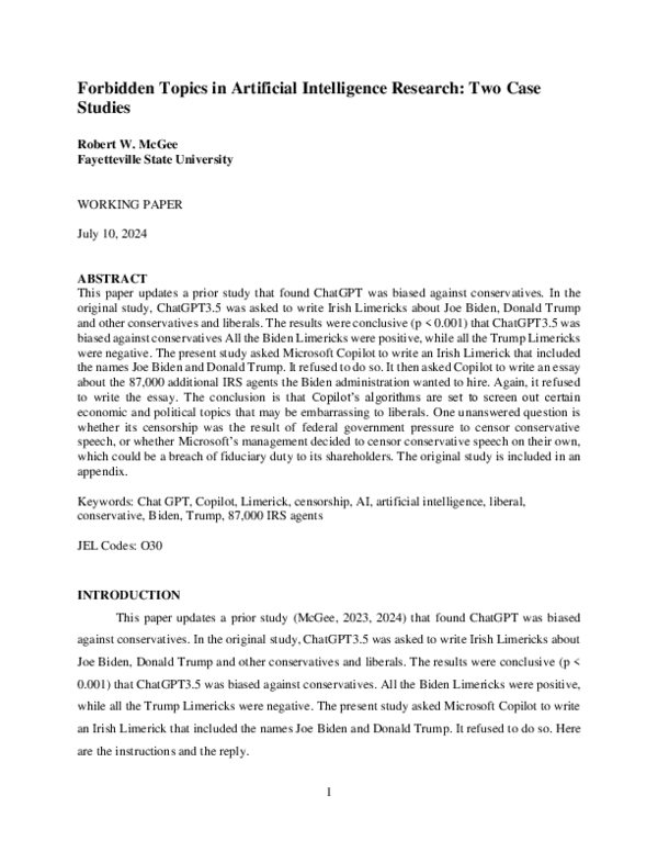 (PDF) Forbidden Topics in Artificial Intelligence Research: Two Case ...