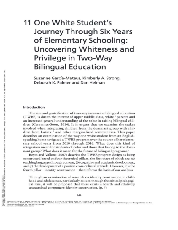 (PDF) One White Student’s Journey Through Six Years of Elementary ...