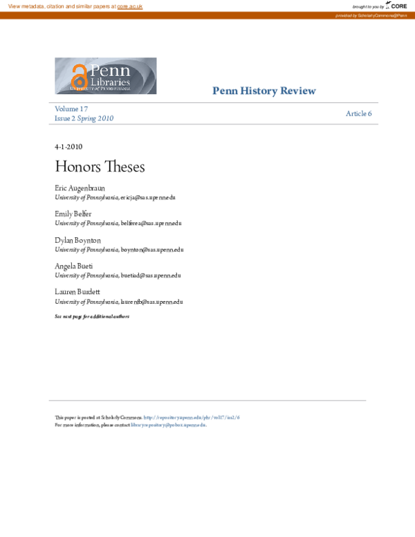 (PDF) Honors Theses