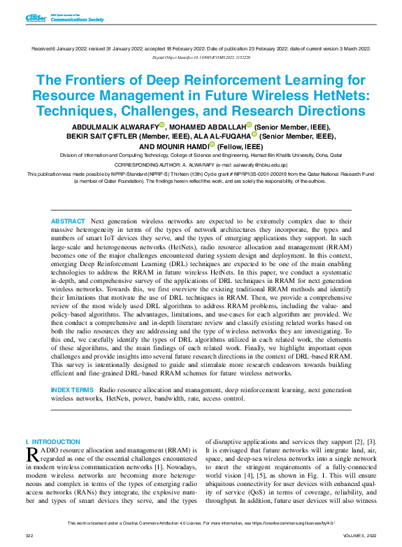 (PDF) The Frontiers of Deep Reinforcement Learning for Resource Management in Future Wireless ...