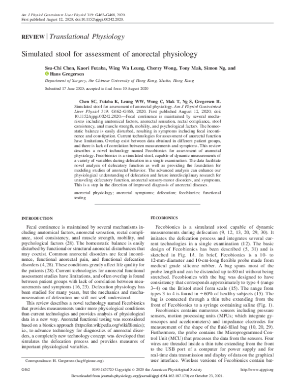 (PDF) Simulated stool for assessment of anorectal physiology