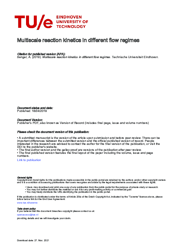 (PDF) Multiscale reaction kinetics in different flow regimes