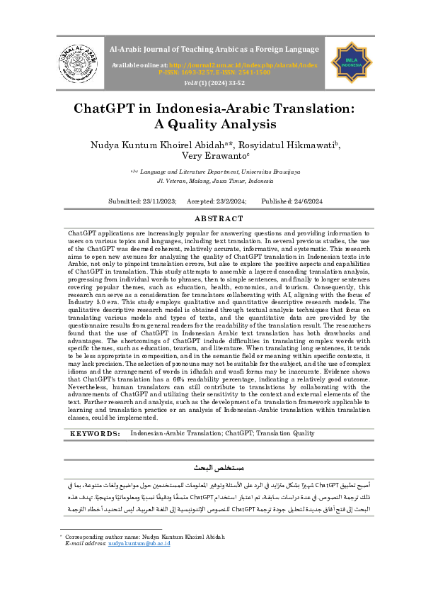 (PDF) Al-Arabi: Journal of Teaching Arabic as a Foreign Language