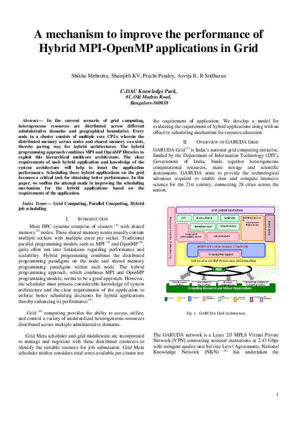 (PDF) A mechanism to improve the performance of hybrid MPI-OpenMP ...