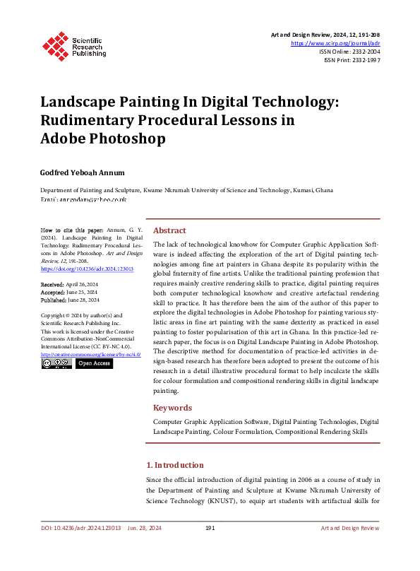 (PDF) Landscape Painting In Digital Technology: Rudimentary Procedural ...