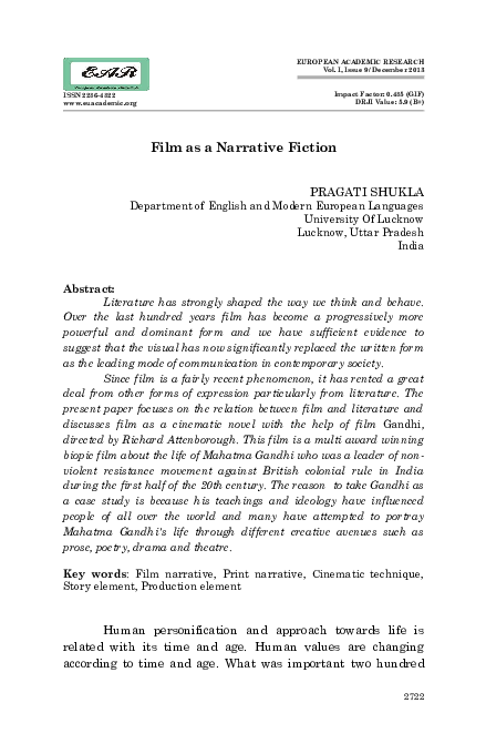 (PDF) Film as a Narrative Fiction