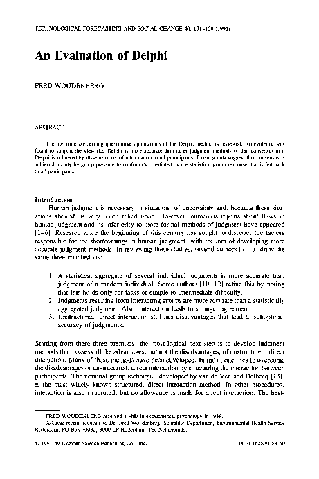 (PDF) An evaluation of Delphi