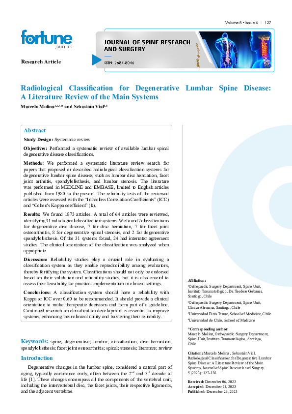 (PDF) Radiological Classification for Degenerative Lumbar Spine Disease ...
