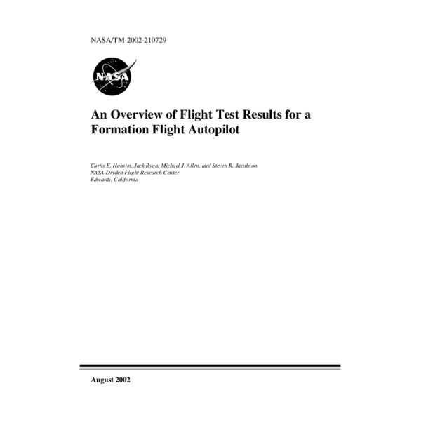 (PDF) An Overview of Flight Test Results for a Formation Flight Autopilot