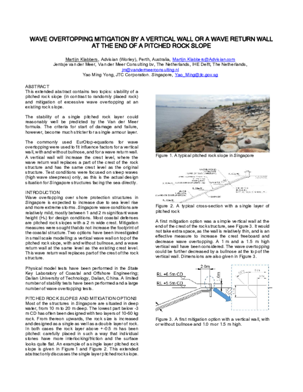 (PDF) Wave Overtopping Mitigation by a Vertical Wall or a Wave Return ...