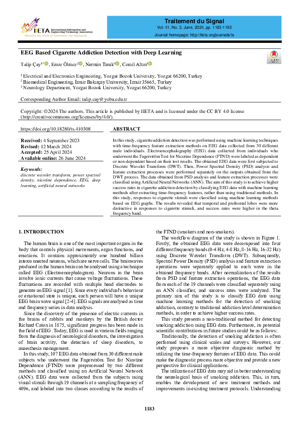 Pdf Eeg Based Cigarette Addiction Detection With Deep Learning